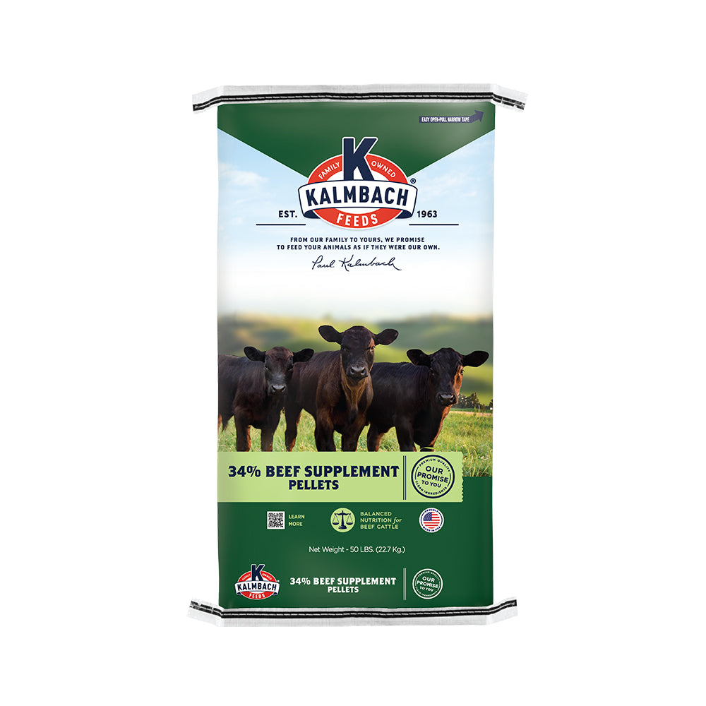 34% All Natural Beef Cattle Supplement Pellet | Kalmbach Feeds®